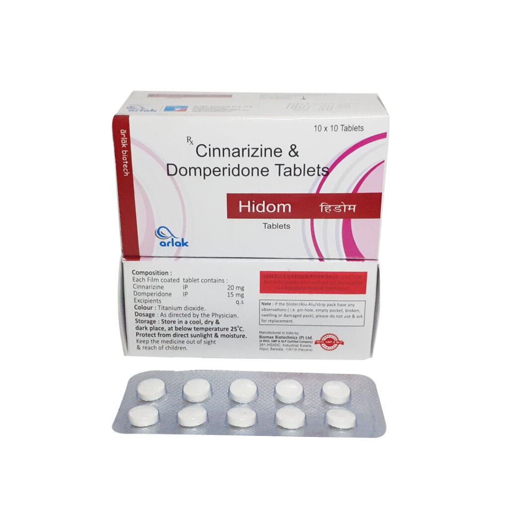 CINNARIZINE 20 MG & DOMPERIDONE 15 MG TABLETS