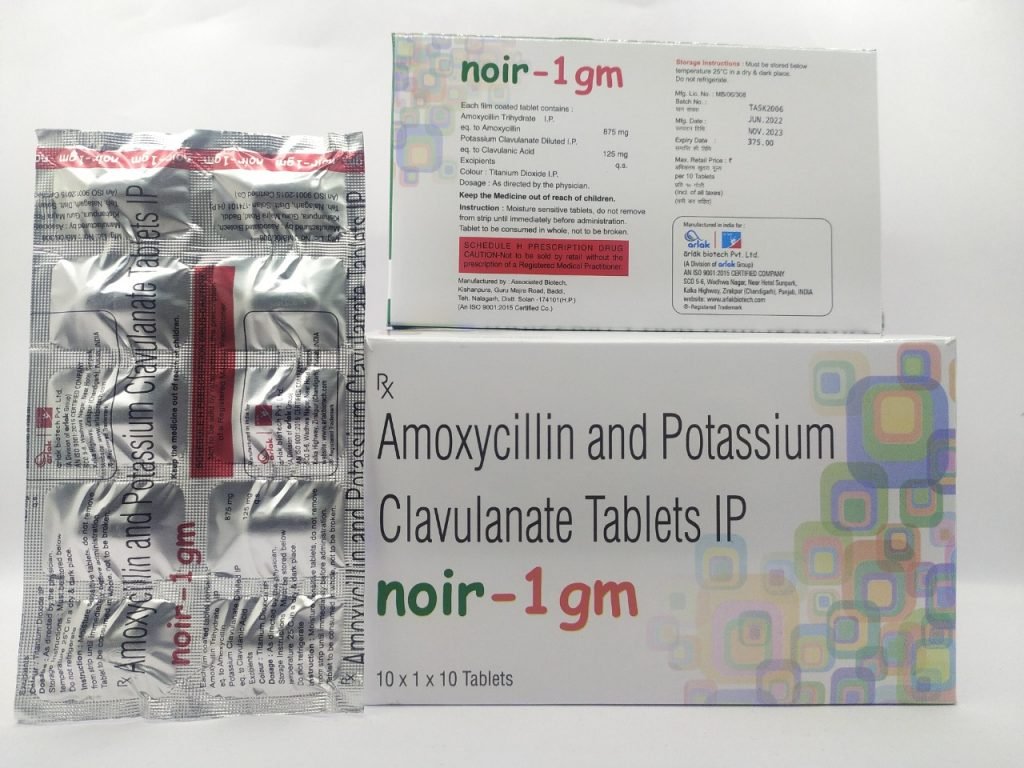 NOIR®-1 GM Tablets – Amoxicillin 875 mg & Clavulanic Acid 125 mg
